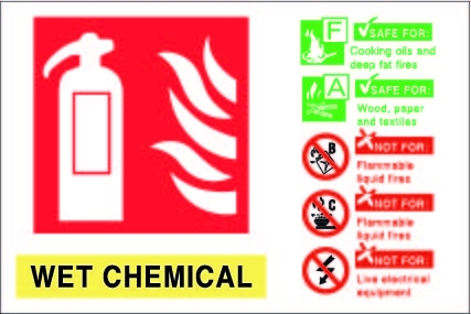 150mm x 100mm Wet Chemical ID - Safety Signs UK Ltd