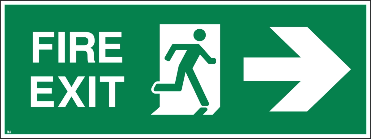 600MM X 200MM Fire Exit Right - Safety Signs UK Ltd