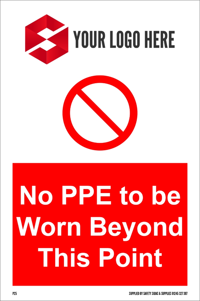 200MM X 300MM No Ppe To Be Worn Beyond This Point - Safety Signs UK Ltd