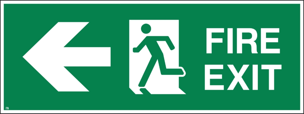 450M X 150MM Fire Exit Left - Safety Signs UK Ltd