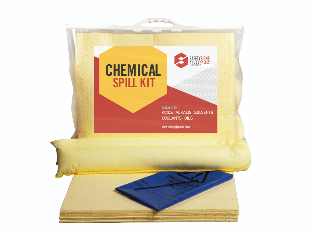 Absorbent Spill Kit 15 litre Clip top Bag Chemical - Safety Signs UK Ltd