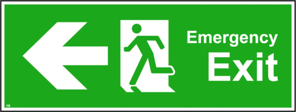 400mm x 150mm Emergency exit Left - Safety Signs UK Ltd