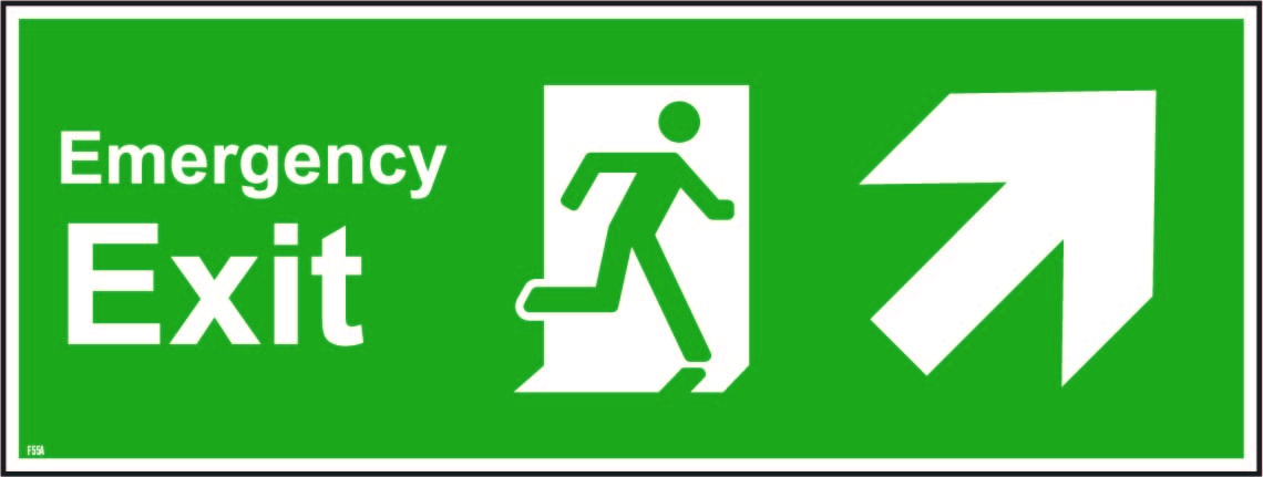 400mm x 150mm Emergency exit up right - Safety Signs UK Ltd