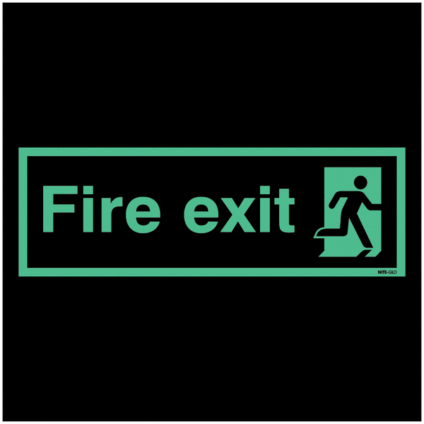 450mm x 150mm Fire Exit Photoluminescent Signs - Safety Signs UK Ltd